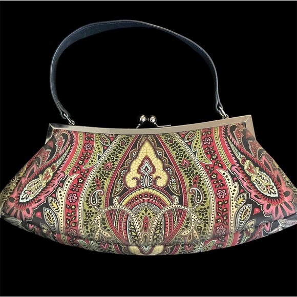 Talbots | Bags | Talbots Purse Kiss Lock Paisley Black Dress Retro 96s ...